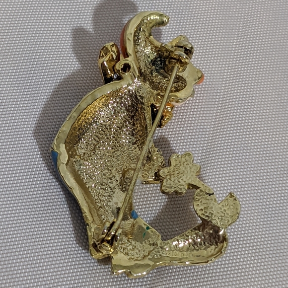 Vintage | Jewelry | Vintage Gold Blue Clown Brooch | Poshmark